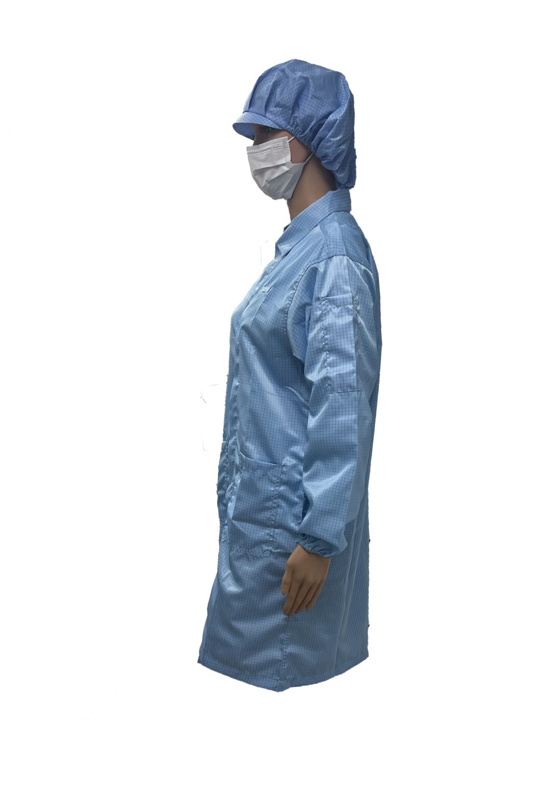 Cleanroom ESD Smock MR Sky Blue - Cleanstat Pte Ltd
