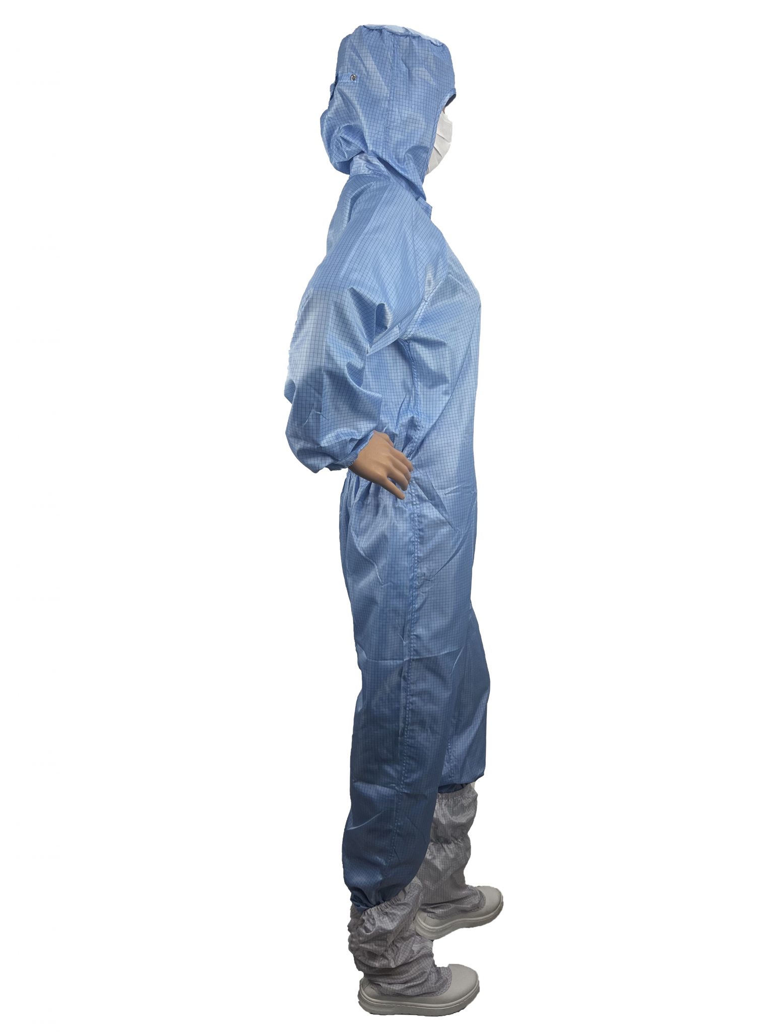 Cleanroom Jumpsuit with Hood MR Sky Blue - Cleanstat Pte Ltd