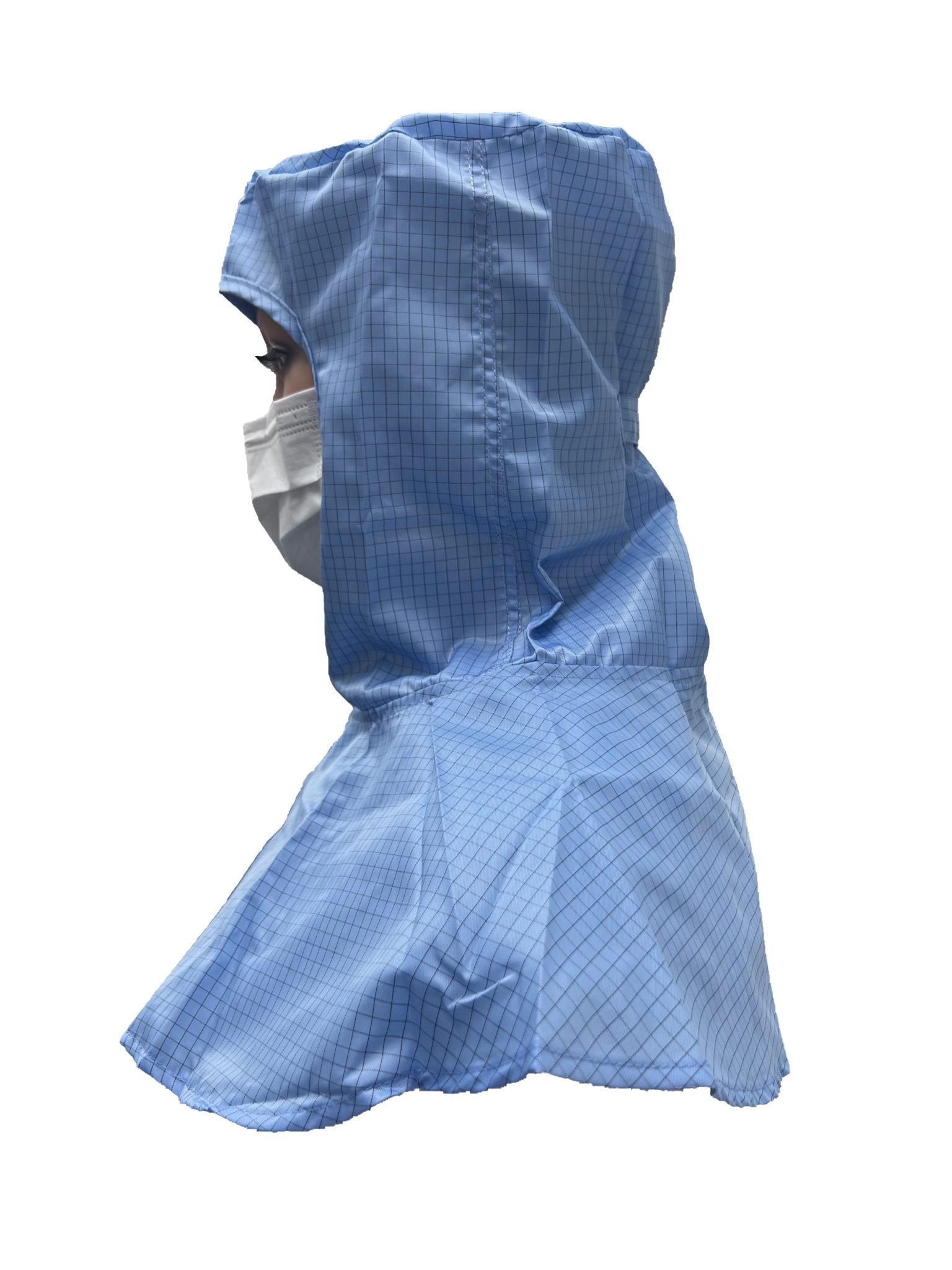 Cleanroom Hood MR Sky Blue - Cleanstat Pte Ltd