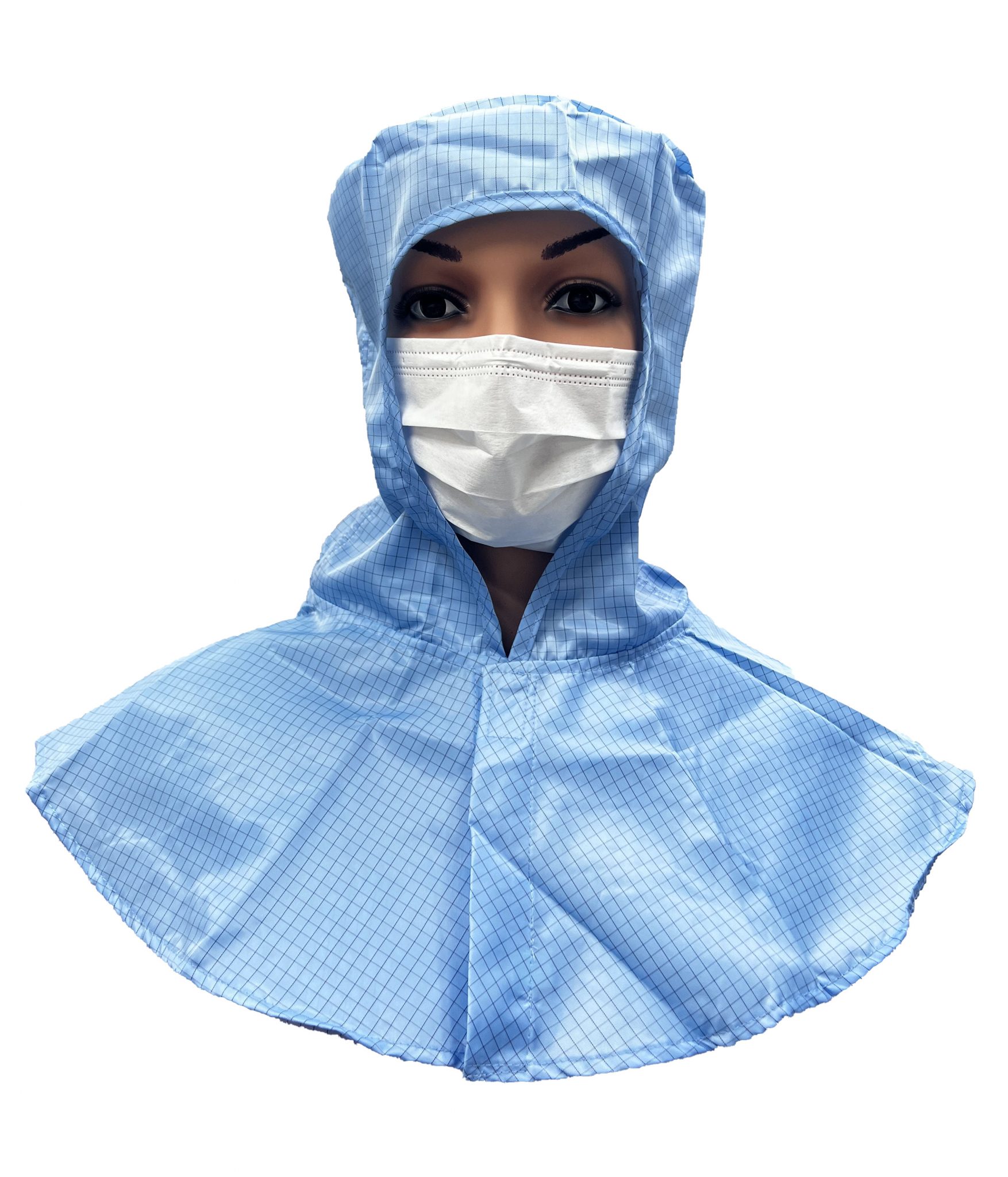 Cleanroom Hood MR Sky Blue - Cleanstat Pte Ltd