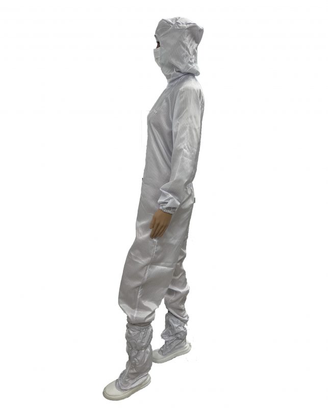 Cleanroom Jumpsuit with Hood ST White - Cleanstat Pte Ltd
