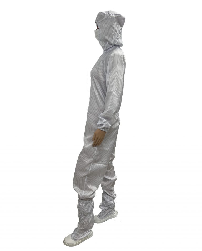 Cleanroom Jumpsuit with Hood ST White - Cleanstat Pte Ltd