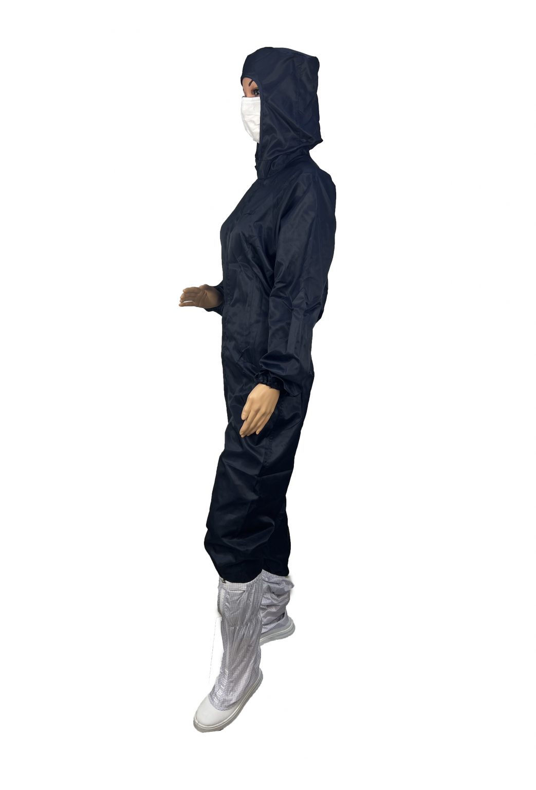 Cleanroom Jumpsuit with Hood MR Navy Blue - Cleanstat Pte Ltd